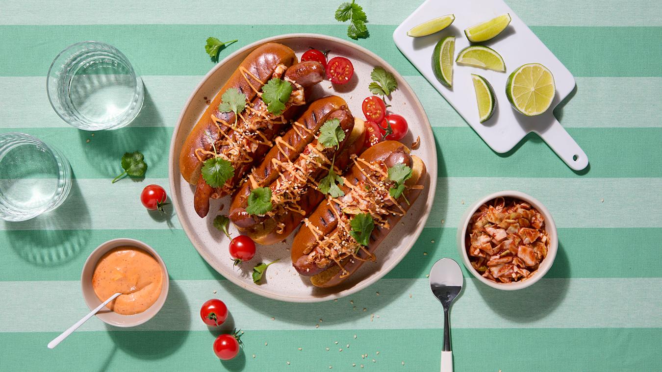 Beefy sausage med kimchi og honning- chilimayo | Oppskrift - Coop Mega
